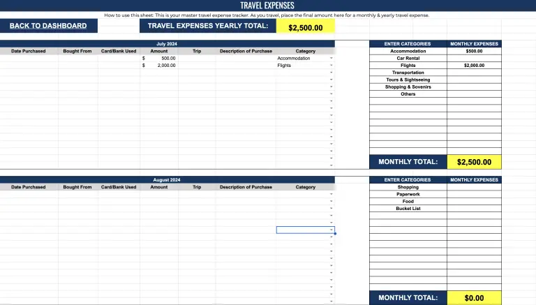 The Ultimate Travel Planner Spreadsheets on Google Sheets - Just ...